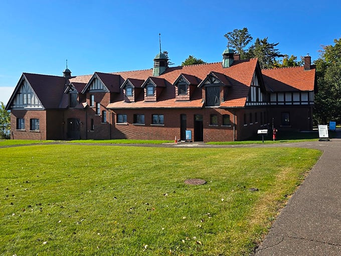 This charming structure on the grounds looks like it wandered off an English countryside postcard and decided Minnesota was more its style.