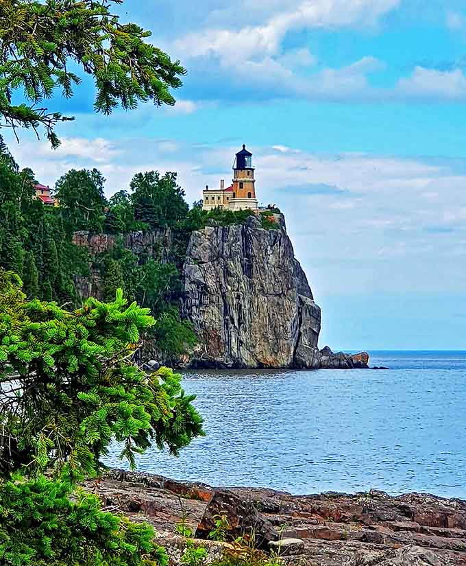 Sentinel of the shore: Split Rock Lighthouse stands proudly on its cliff, a postcard-perfect scene that's even more breathtaking in person.