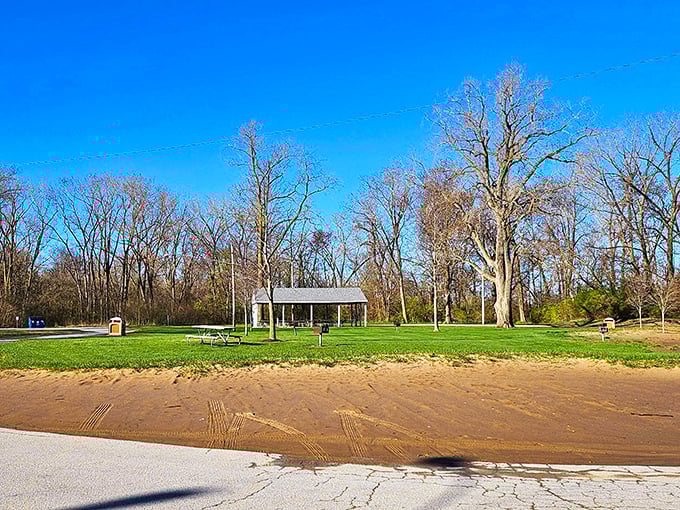 Shaded picnic areas provide the perfect respite from sun-soaked activities, complete with tables for impromptu feasts.