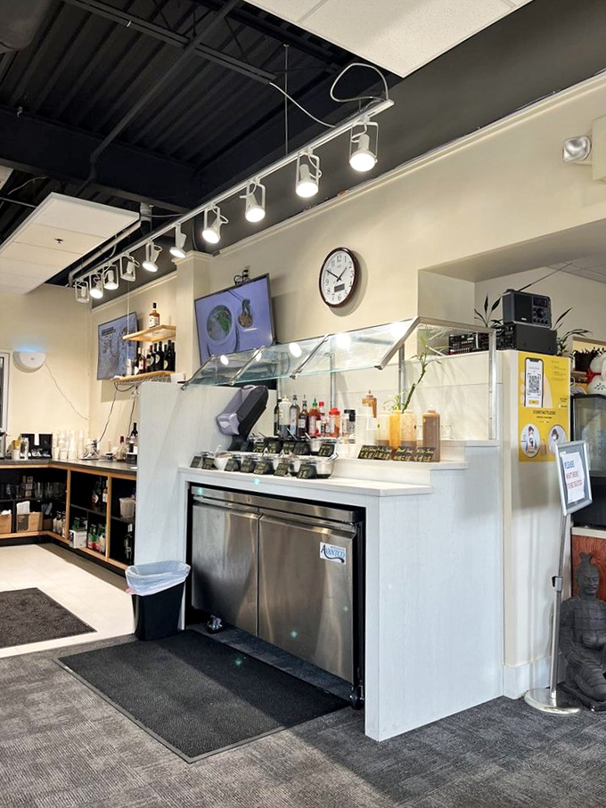 The sauce station at Mala HotPot is where culinary magic happens. Each little bowl holds potential flavor bombs waiting to transform your hotpot experience.