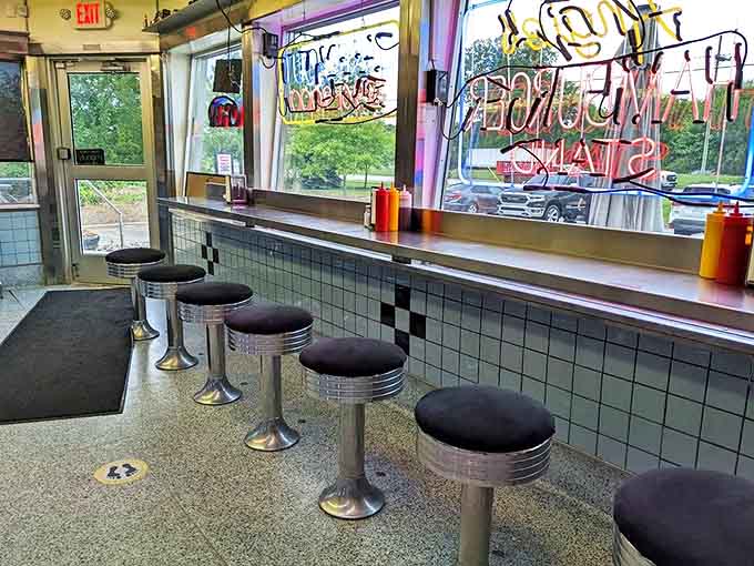 Window seating with a view&mdash;the perfect spot to watch the world go by while savoring your meal.