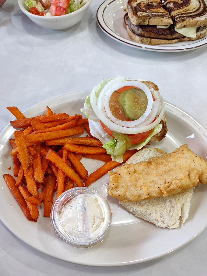 Sweet potato fries that achieve the impossible: crispy exteriors giving way to tender, sweet interiors that make regular fries jealous.
