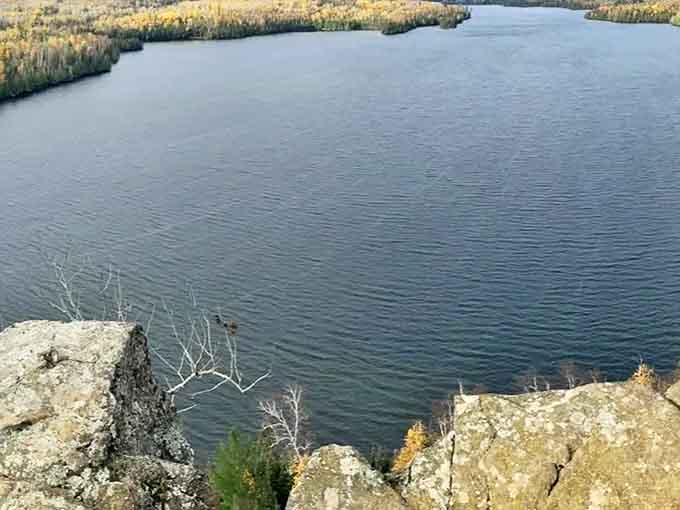 The view from the top makes you forget about your burning thighs. Thirty miles of visibility and not a single email notification in sight.