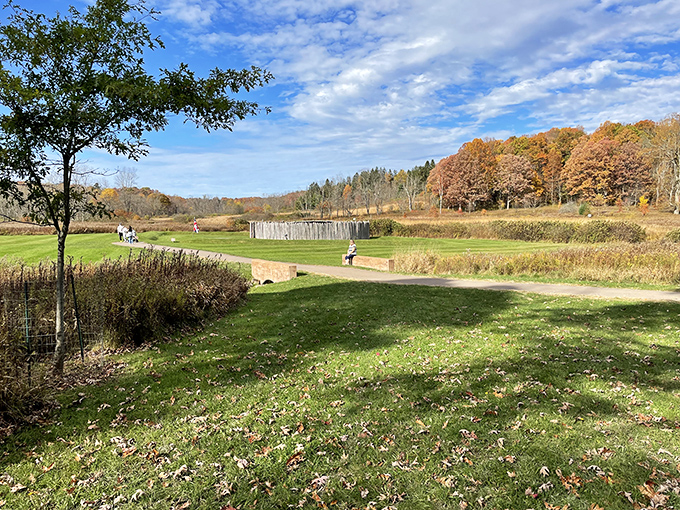 The golf course stretches toward the horizon, offering both challenging play and the perfect excuse to spend hours wandering through Ohio's natural beauty.