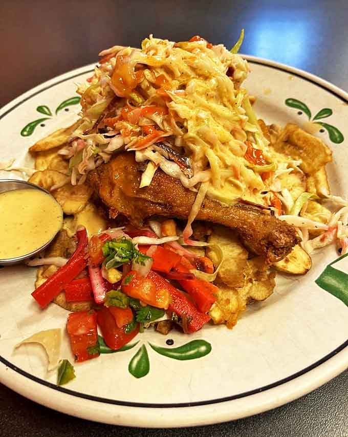 This fried chicken has clearly been introduced to spices that most American kitchens keep locked away for special occasions.