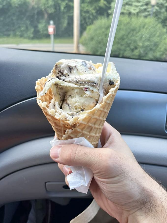 Oreo cheesecake in a waffle cone is the kind of genius innovation that makes you believe in humanity again.