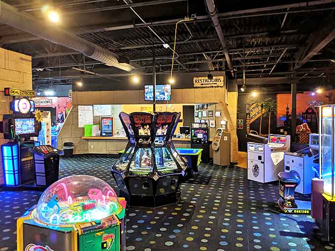 Gaming nirvana awaits with flashing lights and electronic melodies that transport you back to the days when high scores were social currency.