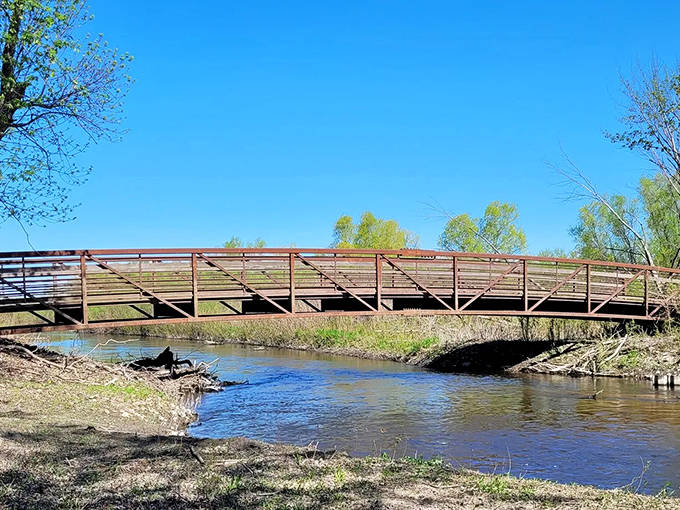 This bridge doesn't ask riddles before letting you cross, but it does offer spectacular views of the flowing water below.