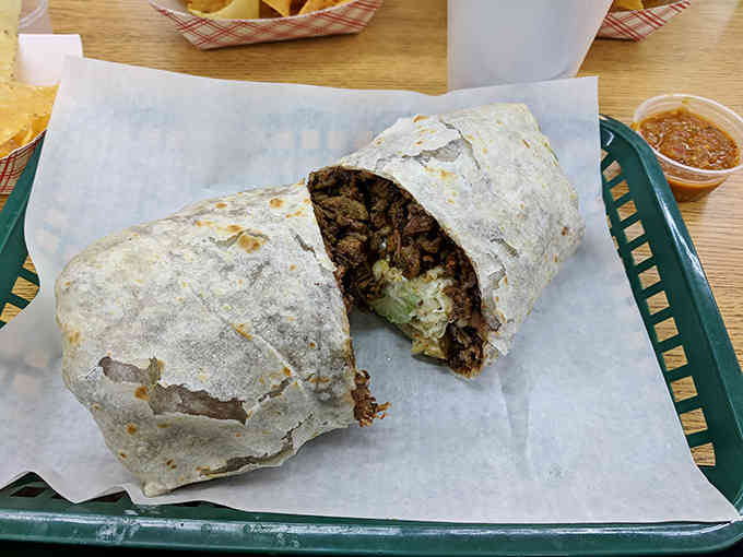 This isn't just any burrito &ndash; it's a masterclass in balance, with perfectly proportioned fillings tucked into a grilled tortilla blanket.