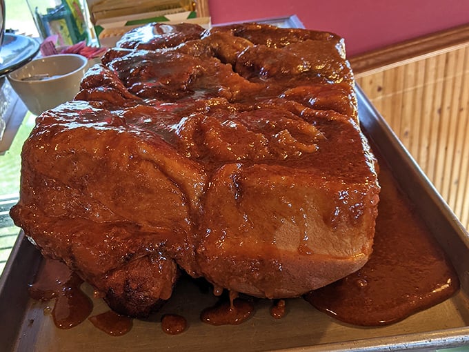 Spiral wonders of dough and sugar, glistening with caramel sauce so good it should require a permission slip to consume.