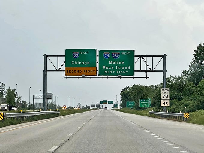 Highway signs point the way to Chicago's architectural wonders, deep-dish delights, and cultural treasures awaiting urban explorers.