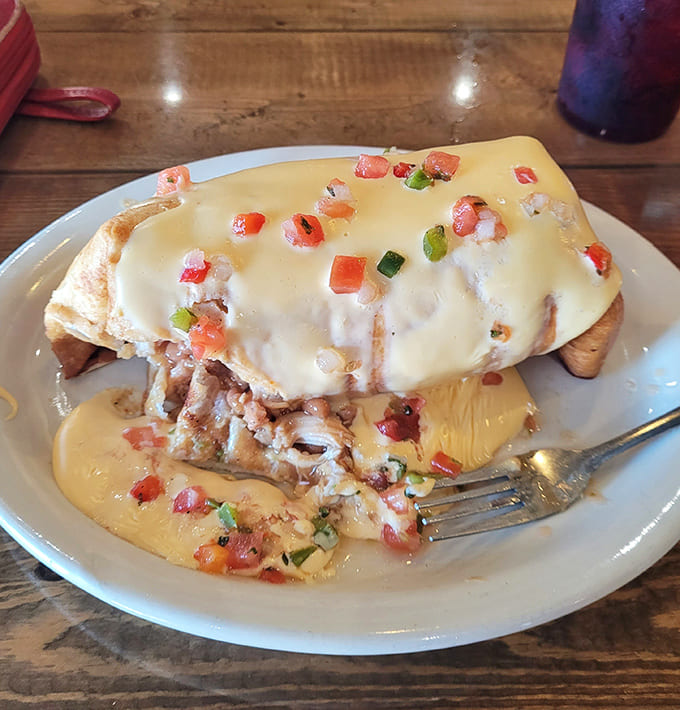 Chimichanga Chicken: A delicious plot twist &ndash; this cheese-blanketed chimichanga proves Fozzie's culinary skills extend beyond traditional barbecue borders.