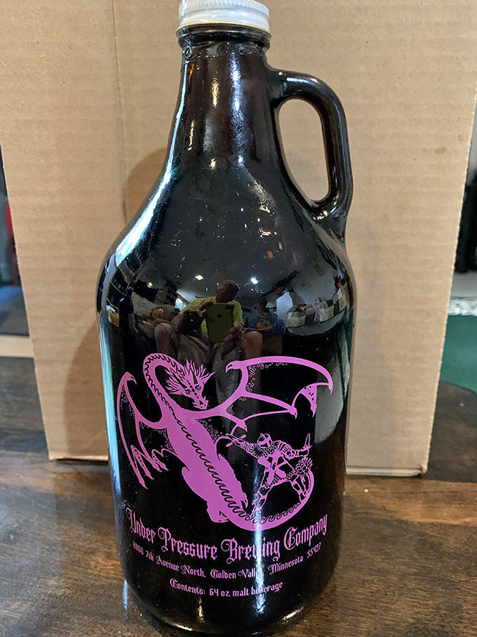 The brewery's signature growler stands proud with its dragon emblem &ndash; a vessel worthy of the liquid treasure it contains.