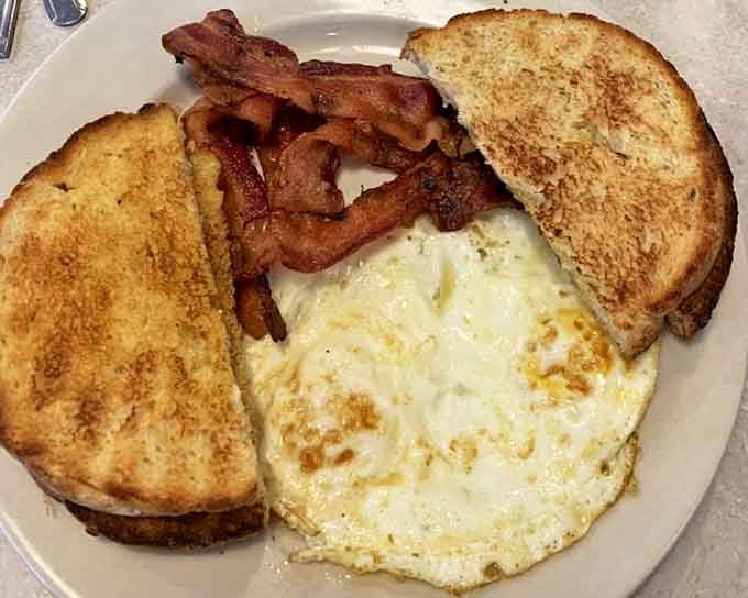 The classic breakfast plate &ndash; where eggs, bacon and toast perform the morning's most perfect trio since Rush.