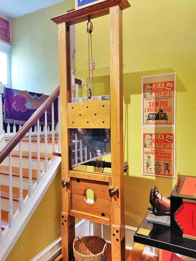 Not just any guillotine &ndash; this is a genuine magician's prop designed to "behead" assistants without harm. Would you volunteer to test it?