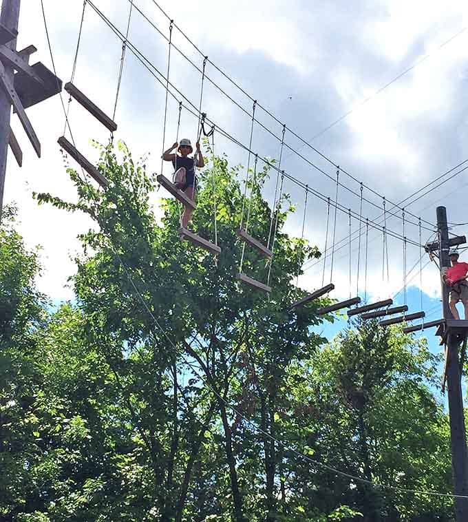 Walking the plank takes on new meaning when it's suspended 40 feet up &ndash; a test of balance that turns wobbly knees into badges of honor.