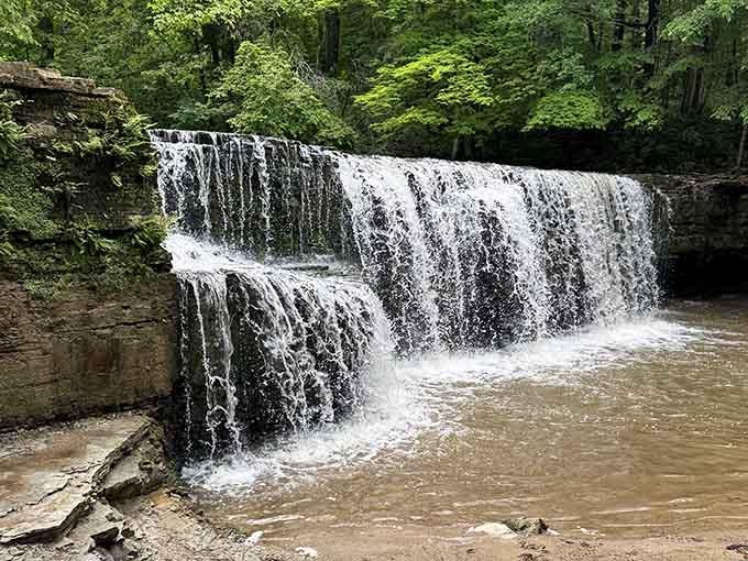 Multiple cascades create a symphony of flowing water, each stream adding its own voice to nature's most soothing soundtrack imaginable.