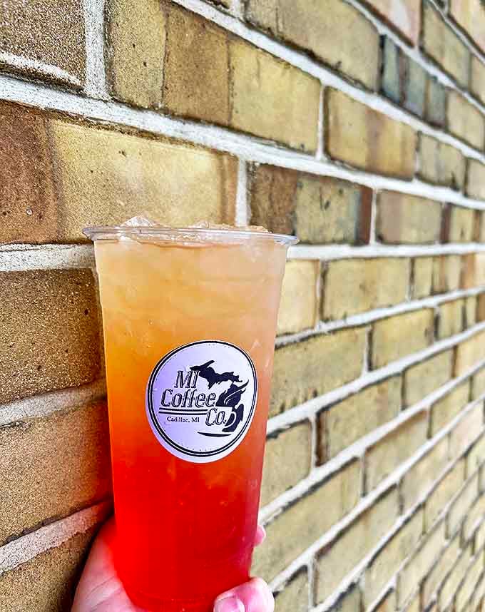 This sunset-in-a-cup refresher delivers Michigan summer vibes even in February &ndash; layers of color promising flavor combinations that'll make your taste buds dance.