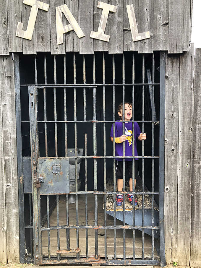 The old-timey jail exhibit, where visitors can experience frontier justice without the inconvenience of actual incarceration.