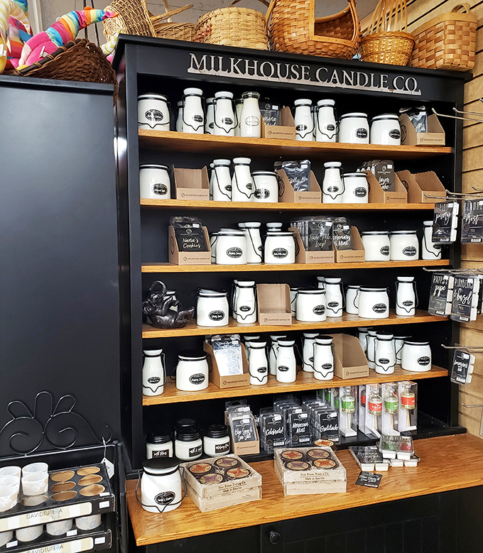 Milkhouse Candles lined up like soldiers ready for aromatic battle &ndash; transforming your home from "eau de wet dog" to "countryside charm."