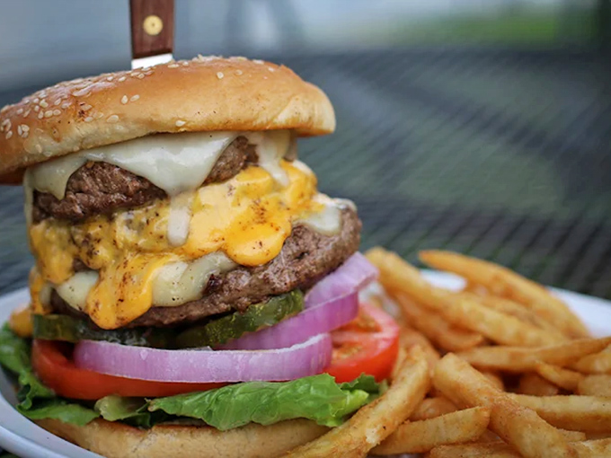The Monster Burger lives up to its name &ndash; a towering creation that challenges both your jaw capacity and your willpower.