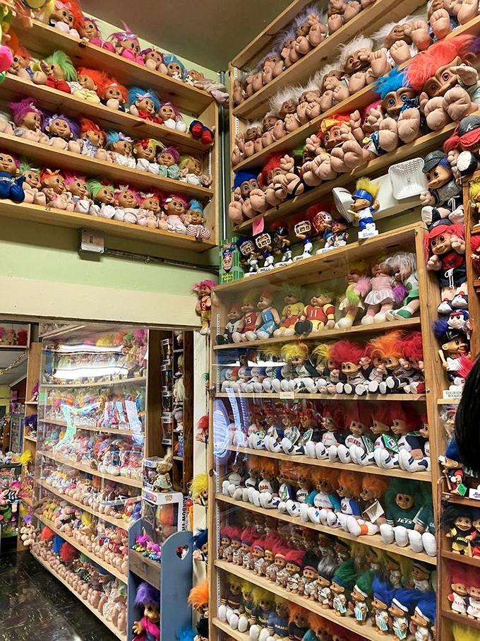 Floor-to-ceiling shelves transform simple collecting into an impressive architectural statement of dedication.