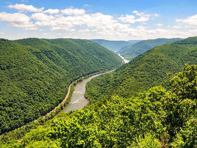 Nature showing off with a view that makes you realize why people wrote songs about country roads taking them home.