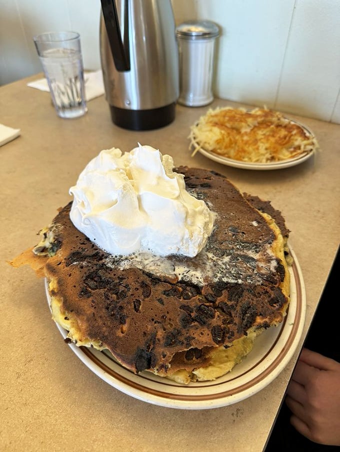 Chocolate chip pancakes with melty pockets of sweetness &ndash; proof that chocolate for breakfast isn't just acceptable, it's encouraged.
