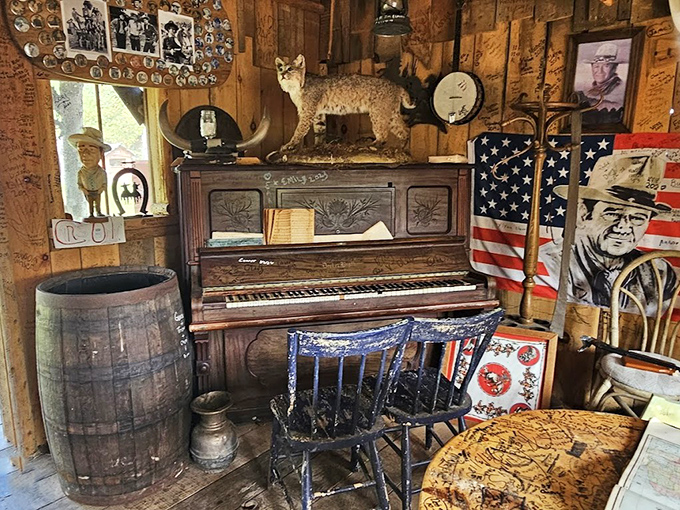 The piano room captures frontier entertainment perfectly&mdash;just add whiskey, a willing pianist, and enough courage to sing along.