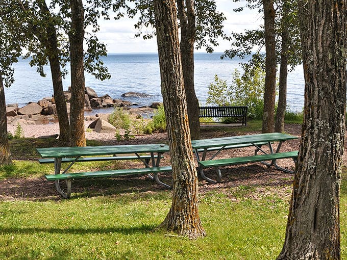 Picnic tables nestled among towering pines offer the perfect lunch spot &ndash; no reservation required, just bring your appetite for beauty.