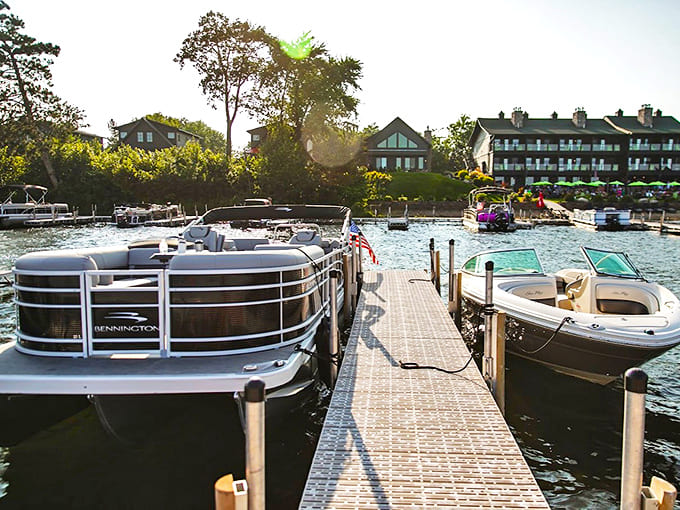 The gateway to aquatic adventures, where pontoons and speedboats stand ready for your command of the waves.
