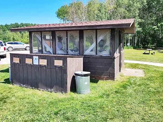 The park's recycling station &ndash; because even in paradise, responsible waste management deserves a standing ovation.
