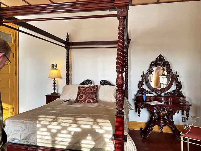 That four-poster bed isn't just furniture, it's a statement that says you've arrived at peak luxury and you're not leaving anytime soon.