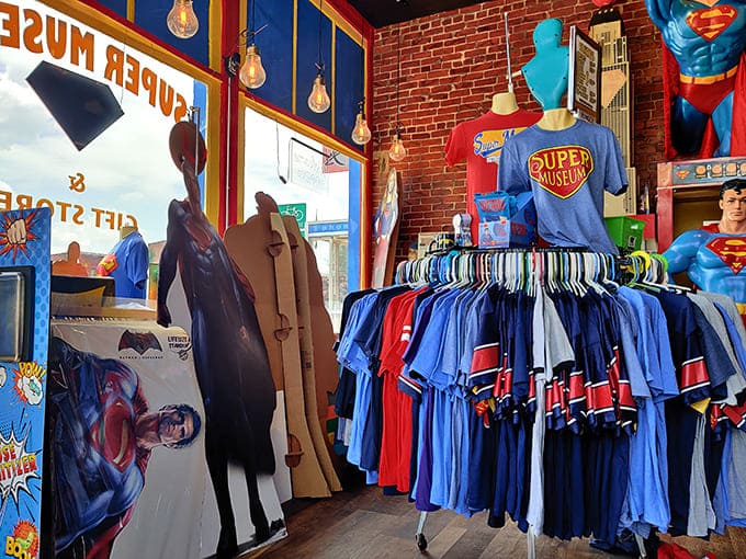 The t-shirt selection offers enough Superman styles to outfit your entire wardrobe, from subtle fan nods to bold declarations of superhero allegiance.