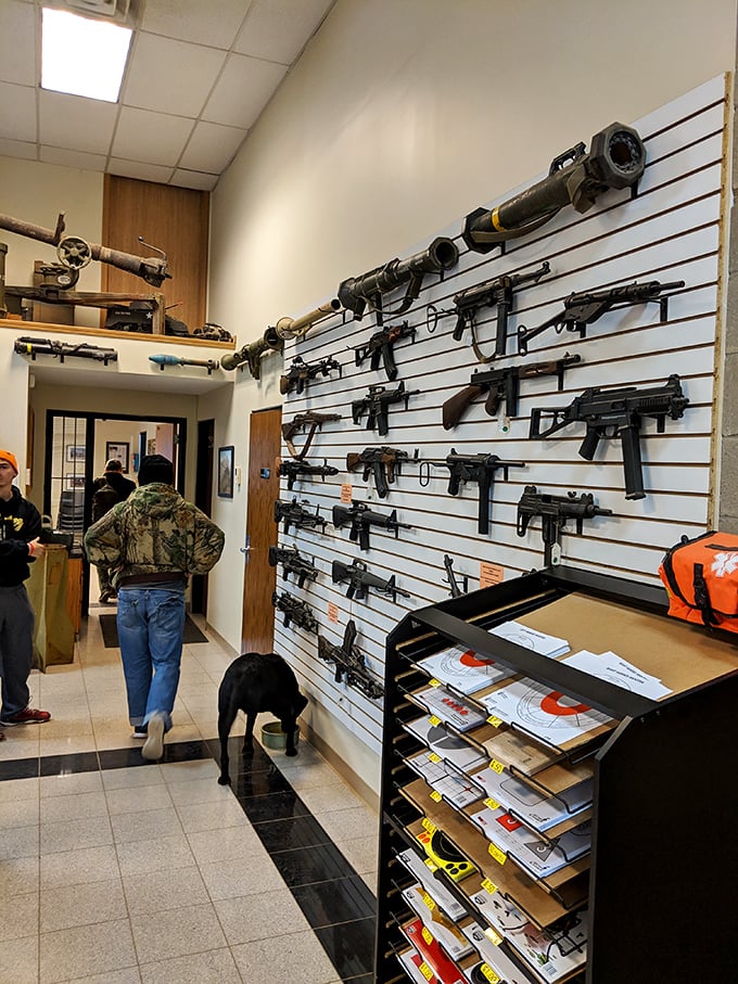 Arsenal on display: The impressive collection of historic firearms offers hands-on education about military weapons throughout the decades.