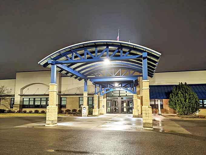 The Community Theatre's classic facade hints at the performances within, where local talent brings stories to life with passion and dedication.