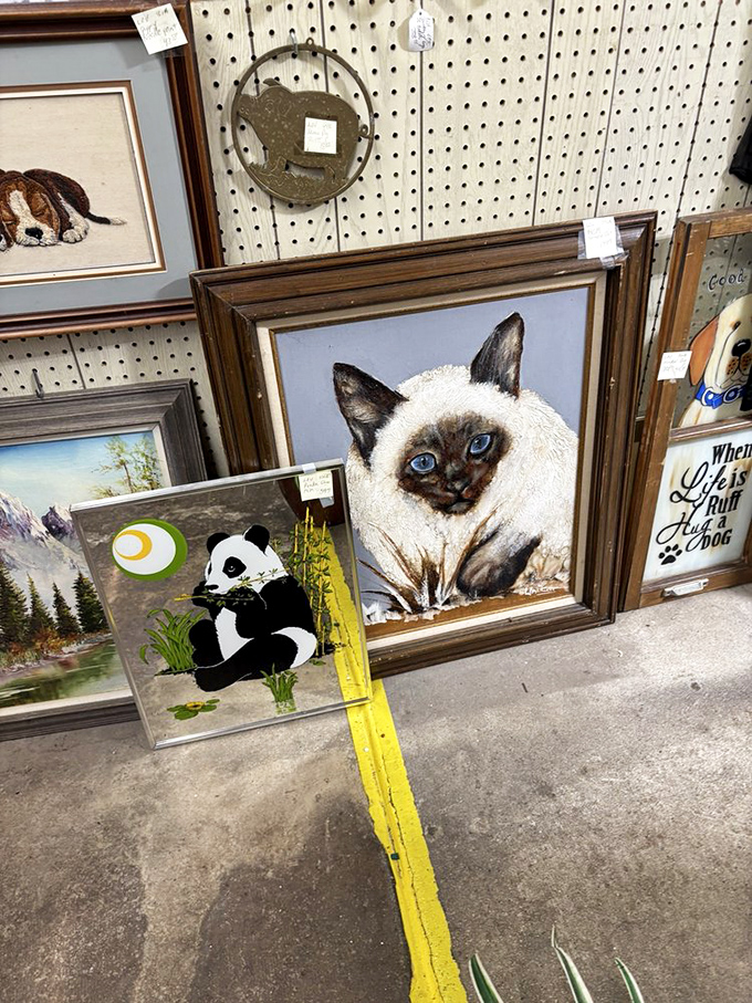 Framed artwork ranges from kitsch to classic, with something to match every collector's taste and home decor.