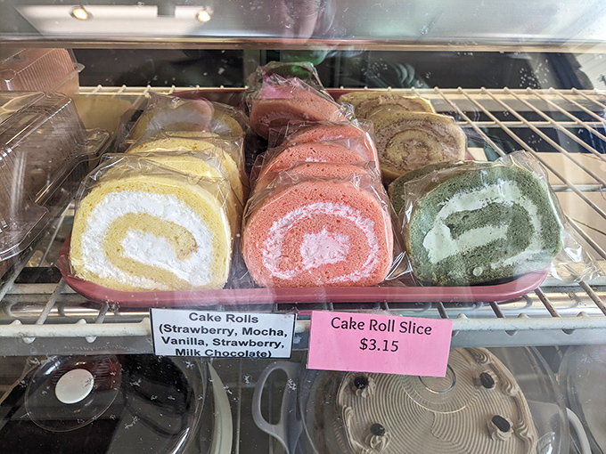 Colorful cake rolls in strawberry, vanilla and green tea varieties offer a spiral of flavor that's as beautiful as it is delicious.