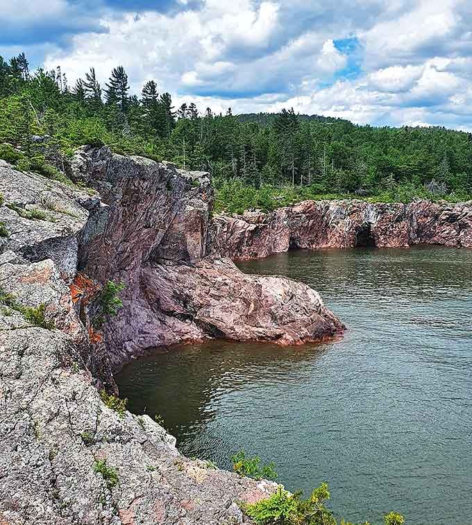Nature's infinity pool: From this rocky perch, the boundary between lake and sky blurs into a seamless blue canvas.