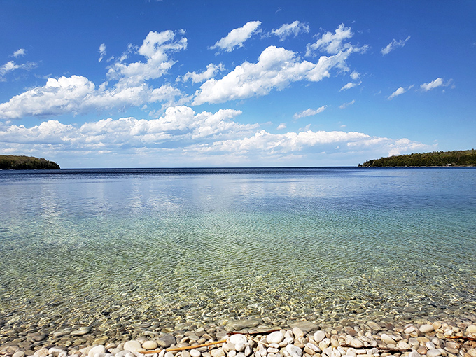 So clear you can count pebbles: The water transparency rivals tropical destinations without the long-haul flight.
