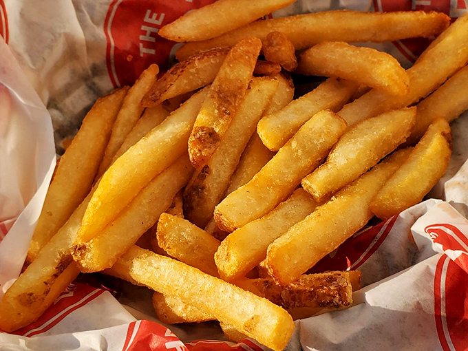 Golden fries that crackle with each bite &ndash; the perfect sidekick to any Spot Drive-In main attraction.