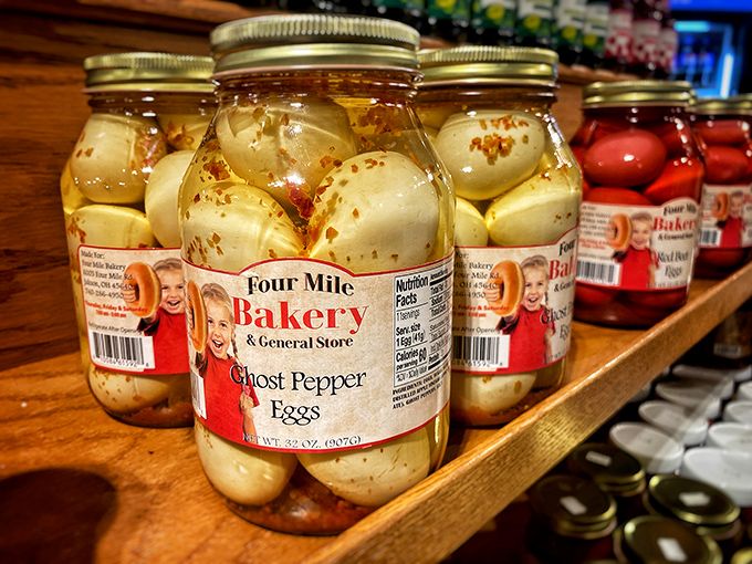 Ghost Pepper Eggs &ndash; for those who like their breakfast with a side of adventure. These jars contain pickled eggs that pack a serious punch!