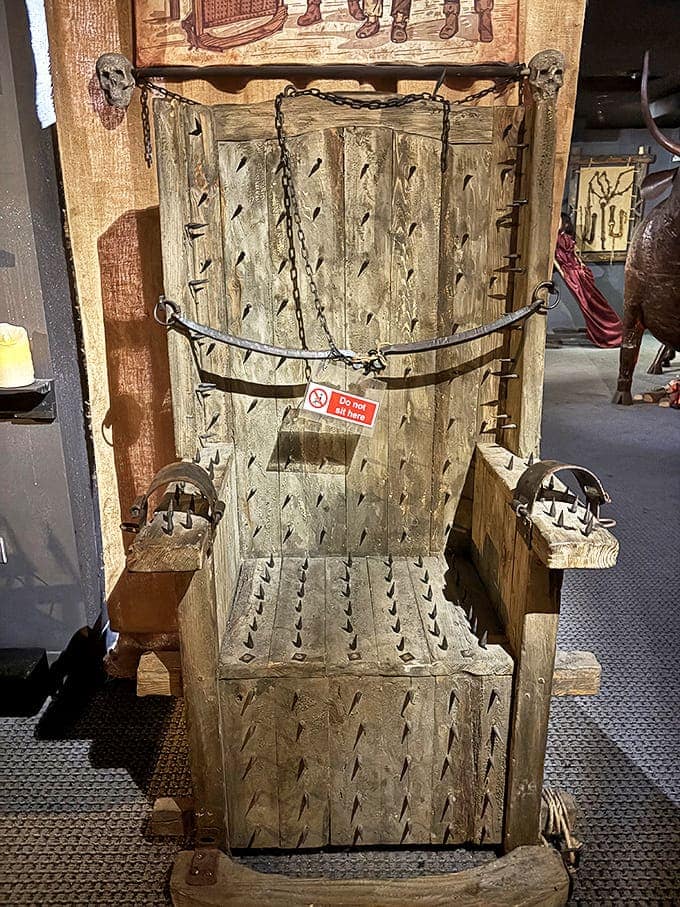 The Inquisition Chair's spikes weren't just for show but designed to make sitting an excruciating experience during interrogations.