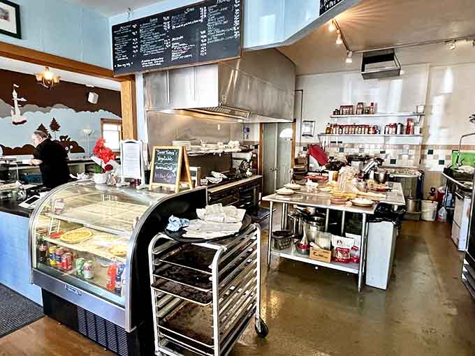 The cozy interior blends functionality with charm, creating a space where time slows down just enough to savor every bite.