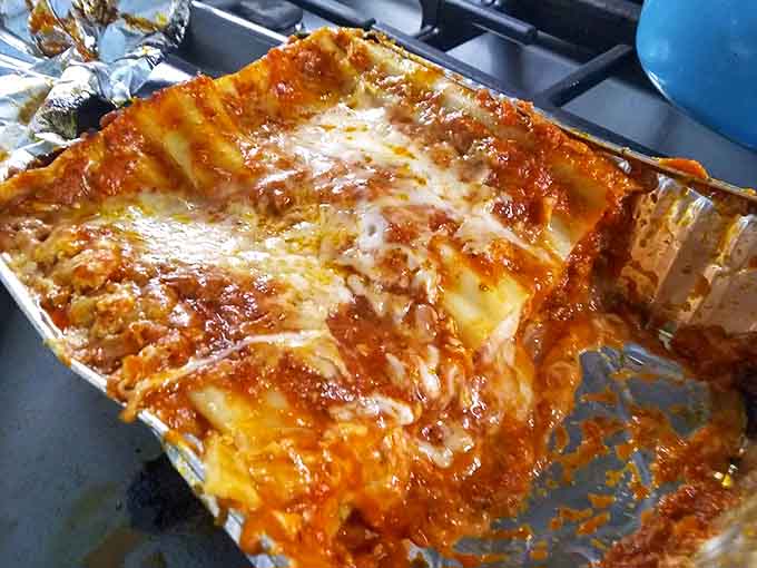 Lasagna that doesn't mess around&mdash;layers of pasta, cheese, and sauce melding into a bubbling, golden-topped masterpiece of comfort food engineering.