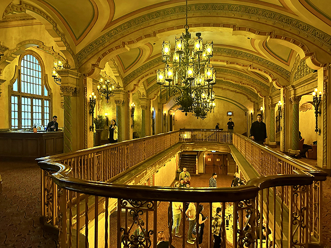 The Olympia's luxurious interior features intricate detailing that modern venues simply can't replicate, no matter their budget.