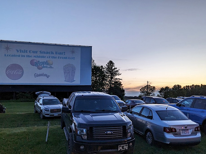 As twilight embraces the Starlite, that magical moment approaches when the screen will illuminate and transport everyone to another world.