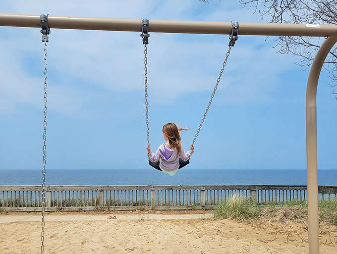 This swing offers the kind of simple joy that reminds you the best things in life don't need batteries, just a good view and gravity.