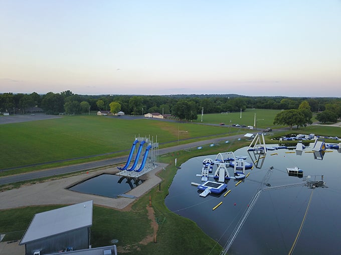 An aerial view reveals Wake Nation's impressive layout &ndash; a water playground that makes adults question why they ever grew up.