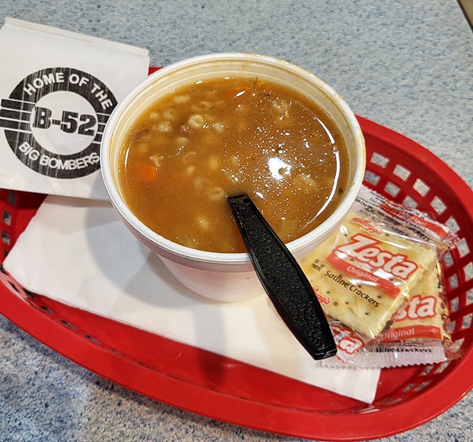 Bean soup that warms the soul &ndash; served with crackers for that essential textural contrast that elevates every spoonful.